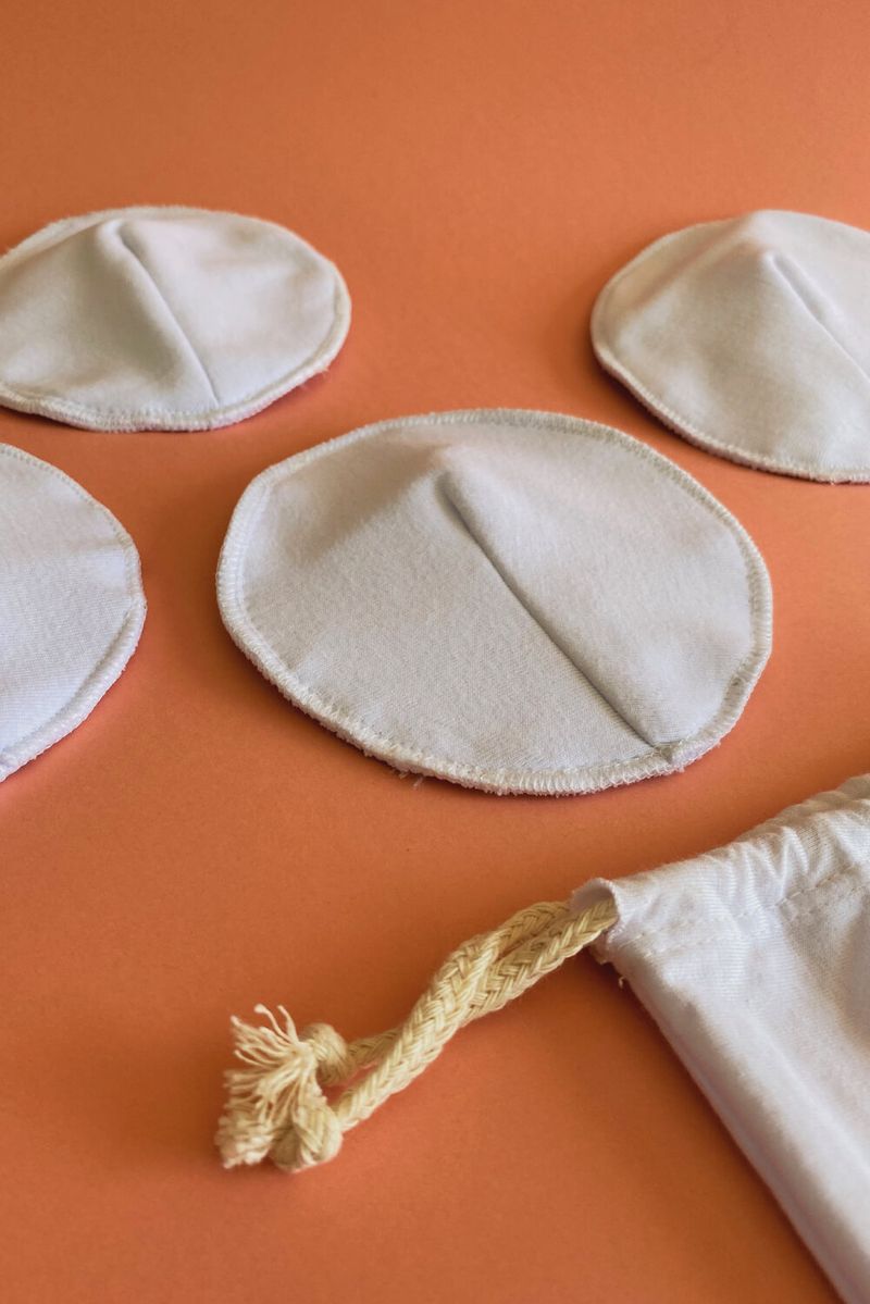 Kit Pad Absorvente para Seios em Algodão BRANCO - Agora Sou Mãe